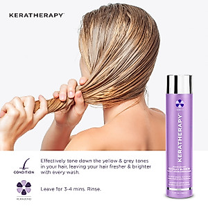 KERATHERAPY Keratin Infused Totally Blonde Violet Toning Conditioner, 10.1 fl. oz., 300 ml - Keratin Therapy Purple Conditioner for Blonde Hair, Brassy, Silver, & Highlighted - Sulfate & Paraben Free