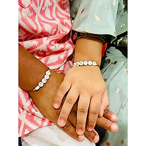 LOVENSPIRE Personalized Rakhi for Brother White Letter Name Designer Handmade Rakhi Thread for Bhaiya Custom Name Rakhi - Rakhi Card Hindu Bracelet Rakhi