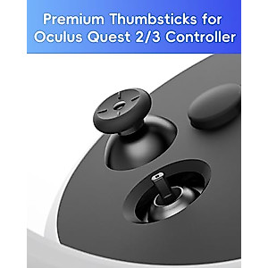 Replacement Thumbsticks for Meta Quest 2 Controller, AOLION Oculus Quest 2 Replacement Parts with 2 Intelligent Sensing Thumbsticks, 4 Thumb Grips