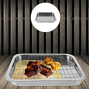 Non-Stick Roasting Pan with Rack: Large Oven Roaster Tray Chicken Roaster Tray Oven Pans for Cooking Lasagna with Stainless Steel Handles