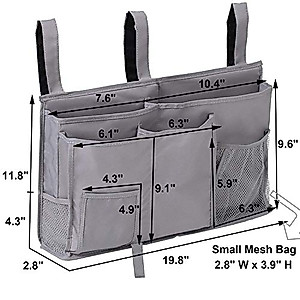 Oululu Bedside Caddy - Hanging Bedside Storage Organizer Bag for Bunk Beds Sofa (Grey)