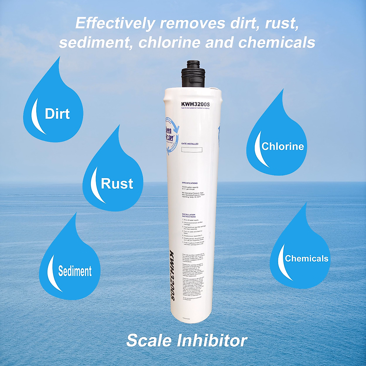 KleenWater KWH3200S Compatible with Hoshizaki 4HC-H H9655-11 Commercial Water Filter