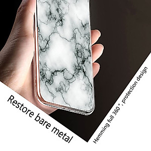 HGJTF Phone Case for Motorola ThinkPhone (6.6") with 1 X Tempered Glass Screen Protector, Slim Clear Shockproof X Anti-Scratch Soft TPU Gel Cover for Motorola ThinkPhone - Marble