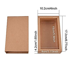 BENECREAT 16 Pack 6.8x4x1.65'' Kraft Paper Drawer Box Festival Gift Wrapping Boxes Soap Jewelry Candy Weeding, Valentine's Day Party Favors Gift Packaging Boxes - Brown