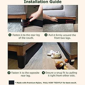 ECOHomes Under Couch Guards Toy Blocker - Strap Barrier for Under Sofa, Bed & Furniture Bottom Stop Things from Going Under | Easy to Install Gap Bumper Stopper for Toys (9 Ft by 1.5 Inch)
