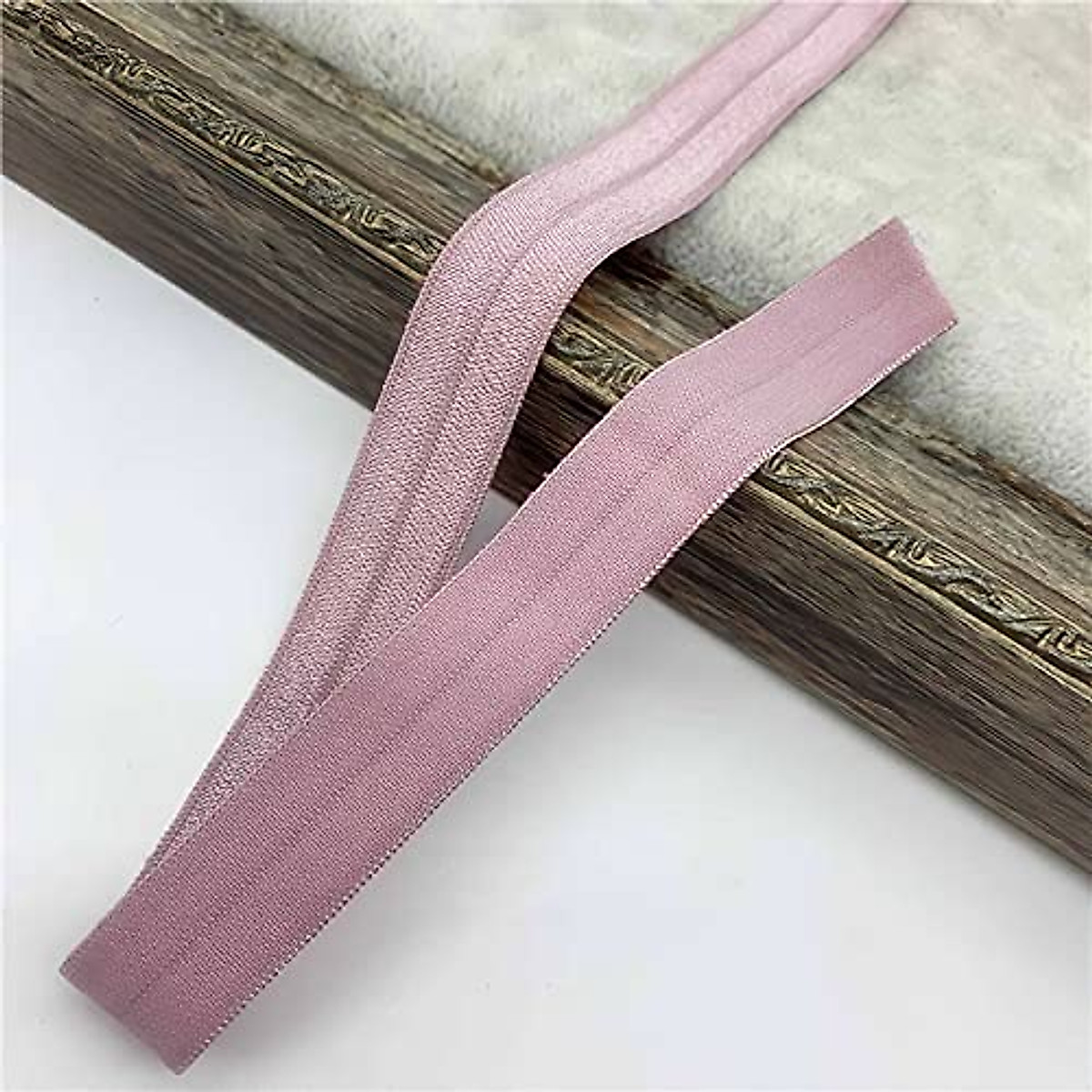 GMMDXD 3/10/15/20/25mm 5yards Elastic Ribbon Fold Over Spandex Elastic Band for Sewing Lace Trim Waist Band Garment Accessory (Color : 05 15mm)