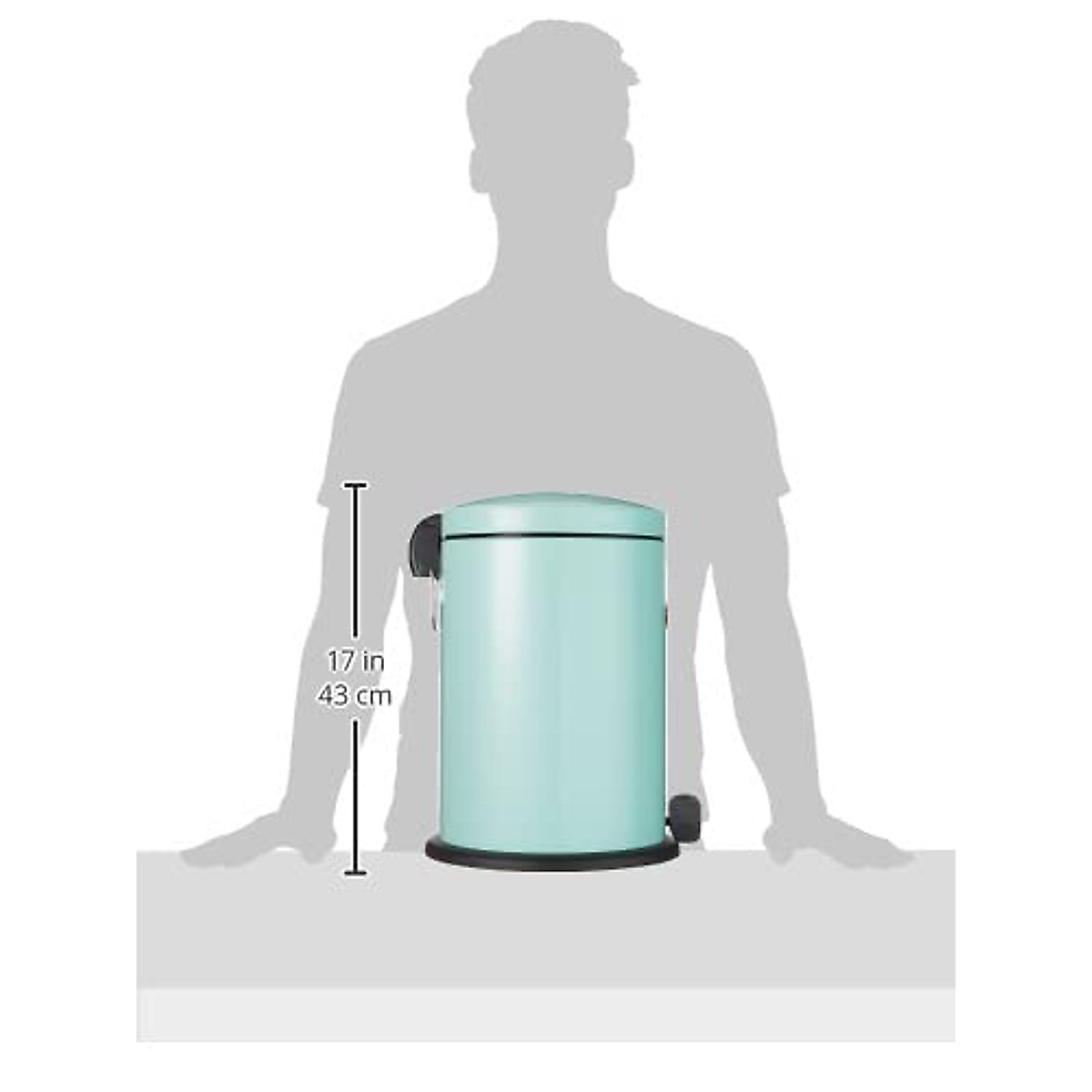 WESCO 116212-51 Pedal Trash Can, Mint, Size: Diameter 11.8 x Height 16.7 inches (30 x 42.5 cm), Pedal Bin 3.8 gal (13 L)