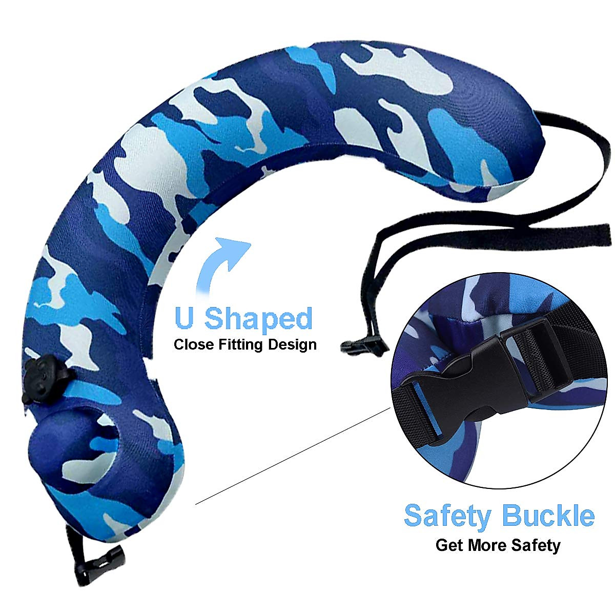 eirix Inflatable Swim Trainer for Kids/Adults, Protable Swimming Belt for Training, Multifunctional U Shaped Travel Waist Pillow