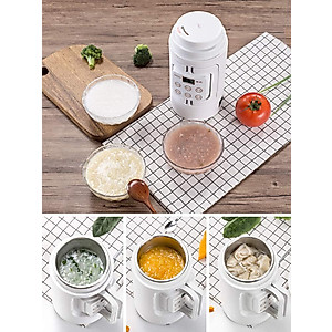 MiGoo Portable Stew Kettle Slow Cooker Electric Mini Travel 0.7L White Without Inner Liner Poach Boil Water Timing Keep Warm Multi-Use Low Power