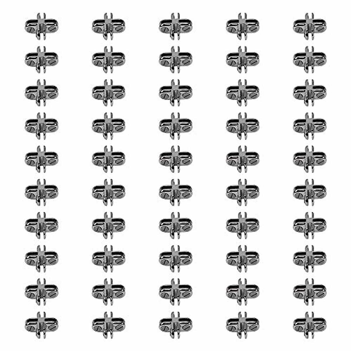 Prolinemax 50 PCS Chrome 4 Way Glass Cube Connector Clip 3/16" Tempered Glass Shelf