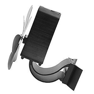 Wood Stove Fan 7 Blade Heat Powered Silent Motors Magnetic Wall Mount (Silver)