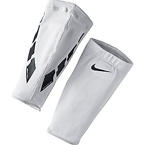 Nike Unisex's Guard Lock Elite Soccer Sleeves, White/Black/Black, XS