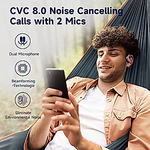 OpenRock Pro Open Ear Air Conduction Earbuds, Bluetooth 5.2 46H Playtime Wireless Sports Earbuds with Charging Case, Adjustable Ear Hooks, IPX5 Waterproof Ideal for Cycling Workouts Office