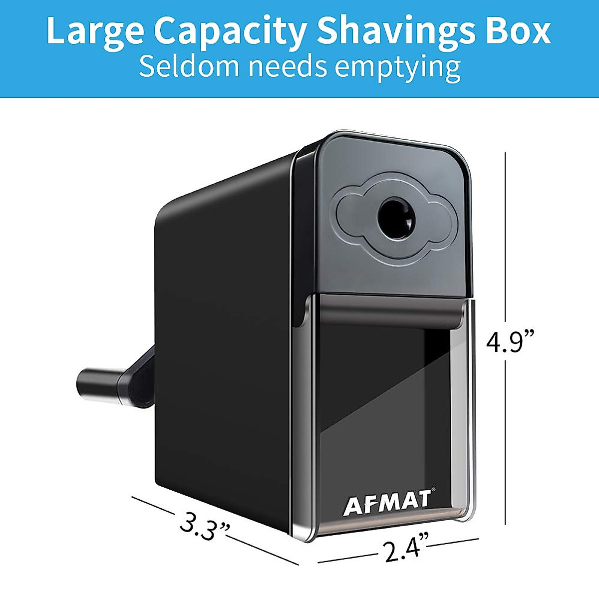 AFMAT Long Point Pencil Sharpener, Art Pencil Sharpeners, Charcoal Pencil Sharpener for Artists, Drawing Pencil Sharpener Manual for Art Pencils/Drawing/Sketching Pencils(φ6-8.2mm), Adjustable Points