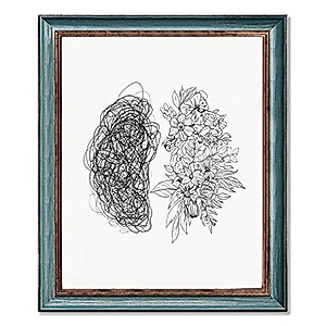 Psychology Brain Wall Art, Mental Health Art, Psychologist Office, Counseling Gift, Growth Mindset, Therapy Office Decor, CBT Wall Decor, Counselor Office Decor, Unframed (8X10 INCH)