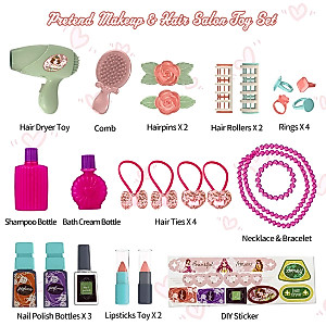 Meland Toddler Vanity Set - Kids Toy Vanity Table for Little Girls with Sound and Light Mirror and Beauty Accessories, Birthday Toys for Little Princess Pretend Play