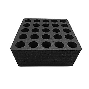 Polar Whale Test Tube Organizer Black Foam Storage Rack Stand Transport Holds 25 Tubes Fits up to 17mm Diameter Tubes