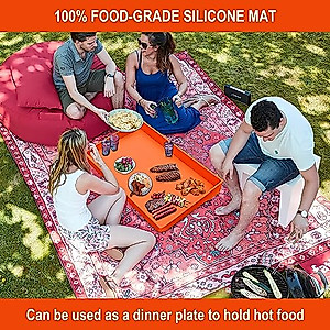 Upgraded Griddle Cover Mat for 28 Inch Blackstone Griddle, Full-edge Griddle Silicone Protective Mat, Heavy Duty Food Grade Silicone Grill Cover Protect Your Griddle from Insects, Debris and Rust