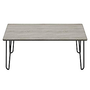 LAVISH HOME Modern Industrial Coffee Table with Hairpin Legs, 41 Inch, Gray