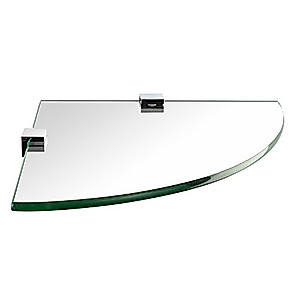 Mount-It! Corner Glass Shelf for Bathroom, Shower, Bedroom and Closets, Wall Mounted 8mm Thick Tempered Glass, 9.75 Inch