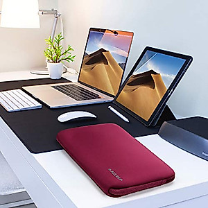 AULEEP 11-12 Inch Laptop Sleeves, Neoprene Notebook Computer Pocket Tablet Carrying Sleeve/Water-Resistant Compatible Laptop Sleeve for Acer/Asus/Dell/Lenovo/HP, Wine Red