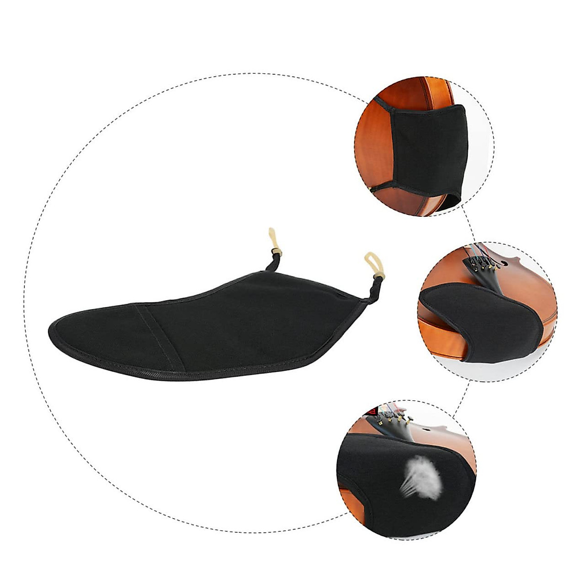 Totority Violin Pad 3 Pcs Violin Chin Rest Violin Shoulder Rest Violin Stand Soft Safety Violin Tuner Shoulder Rest for Violin 4/4 Violin Chin Cushion Violin Chin Protector Pad Cotton Foldable