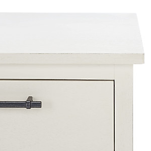 SAFAVIEH Home Collection Filbert Distressed White 4-Drawer Entertainment Stand up to 55" Flatscreen TV (Fully Assembled) Media Unit