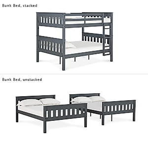 Dorel Living Moon Full Over Full Bunk Bed with USB Port, Gray