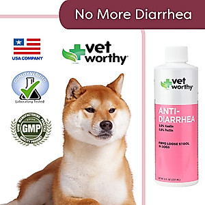 Vet Worthy Anti-Diarrhea for Dogs - Dog Supplement to Help Relieve Diarrhea, Stomach Upset, and Discomfort - 8oz