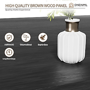 oneinmil Triple Wide 6-Shelf Bookcase Industrial Vintage Wood Style Large Open Bookshelves for Home&Office, Rustic Brown (6 Tier,Black)