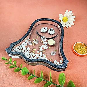 Xidmold 3pcs Halloween Tray Resin Molds, Pumpkin Bat Ghost Shaped Tray Storage Silicone Mold, Epoxy Resin Casting Molds for Jewelry Storage, Fruit Food Dish, Halloween Decor