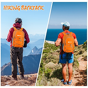 ZOMAKE Lightweight Packable Backpack 28L - Foldable Backpack Water-Resistant Collapsible Backpack Light Daypack for Hiking(Orange)