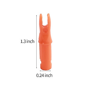 SOPOGER 50 Packs Archery Arrows Nocks - Arrow Inserts for Carbon Arrows .244/6.20mm Plastic Arrow Nocks for DIY Hunting Shooting (Orange)