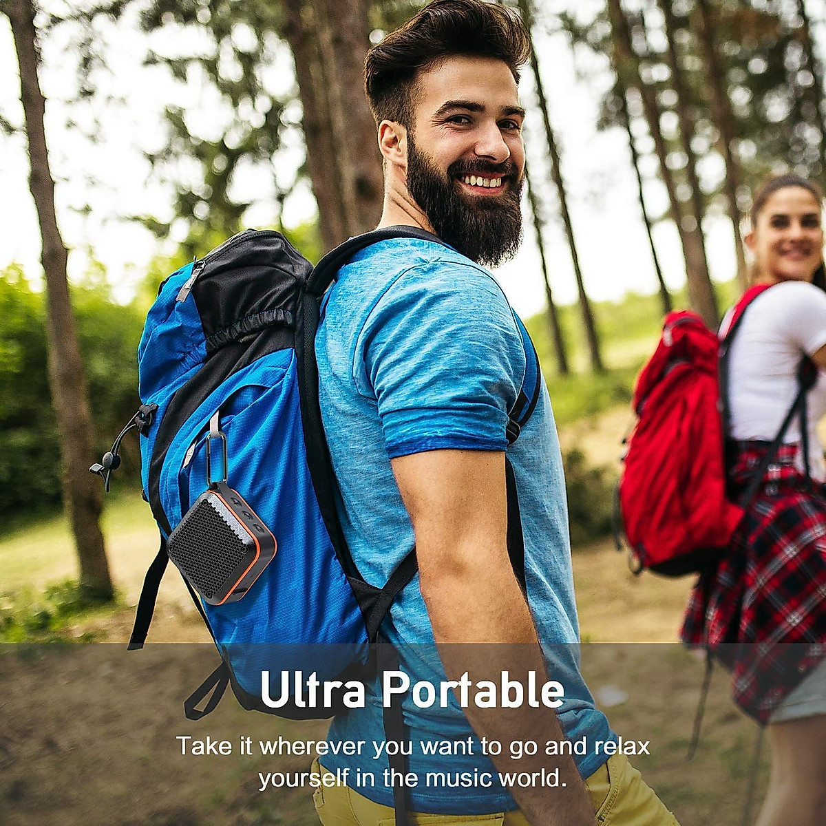 LEZII Portable IP67 Waterproof Bluetooth Speaker, Shower Speaker FM Radio with HD Sound, Mini Wireless Outdoor Speaker, TF Card SD Aux, 12H Playtime, True Wireless Stereo for Kayaking, Boating, Hiking