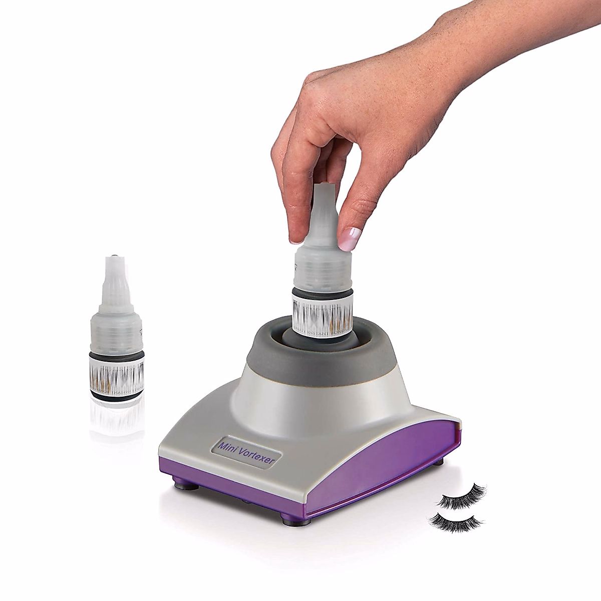 Certified Lab Vortex Mixer with Touch Function, 4500 RPM, Ideal for Tattoo Ink, Gel Polish, Eyelash Adhesives, Acrylic Paints, Test Tubes and Centrifuge Tubes, 5 Year Warranty, Purple/Grey