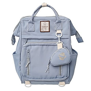 Kawaii Backpack Cute Backpack Aesthetic Backpack for Girls Teens Students Back to School (blue)