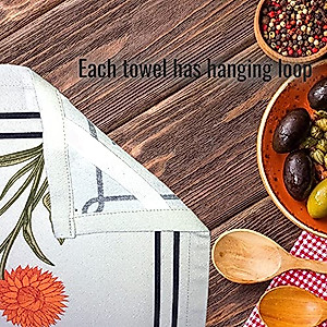 Shes Chic Rooster Chicken Kitchen Towels - 100% Cotton Farmhouse Set of 2 Multi-Purpose Feedsack Dish Towel for Drying | Tea Towels | Bar Towels 26 Inch by 18 Inch with Hanging Loop