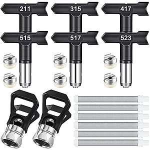 14 Piescs Spray Tips Reversible Airless Paint Sprayer Nozzle Tips with Airless Spray Gun Guard and Spray Gun Filter Replacement for Airless Spray Paint Machine 211.315.417.515.517.523