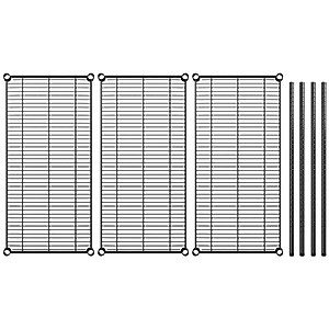 PRO&Family 18" x 36" NSF Black Epoxy 3-Shelf Kit with 34" Posts