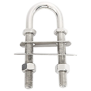 NovelBee 2-Pack of Stainless Steel Bow Stern Eye Tie Down U Bolt with Nuts and Washers,Stock Dia.1/2" (Length:5-1/4")