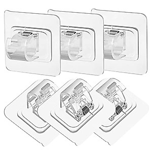 XENITE Shower Curtain Hooks 6pcs Towel Drilling Bracket Curtain Mount Nail Brackets Free Drill Holder Hooks No Rod Plastic Clips Storage Adhesive Hangers Wall Holders Supports Curtain Hooks Brackets (