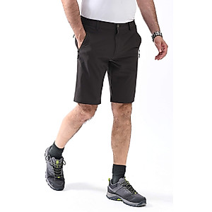 SVACUAM Men's Lightweight Breathable Soft Quick Dry Hiking Shorts(Dark Grey,38)