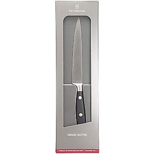 Victorinox Grand Maitre Chef's Knife - Kitchen Knife for Cutting Meat, Vegetables & Fruit - Modern Slicing Knife for Cooking - Black Handle, 6"