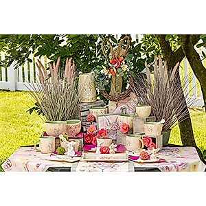 Boston International Salt and Pepper Shakers Easter Ceramic Serveware, Set of 2, Bunny Flower Crown