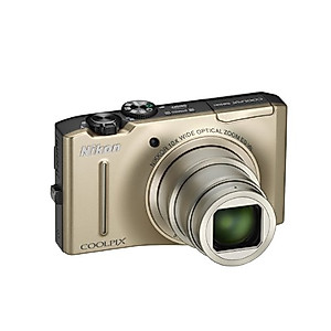 Nikon Coolpix S8100 12.1 MP CMOS Digital Camera with 10x Zoom-Nikkor ED Lens and 3.0-Inch LCD (Gold)