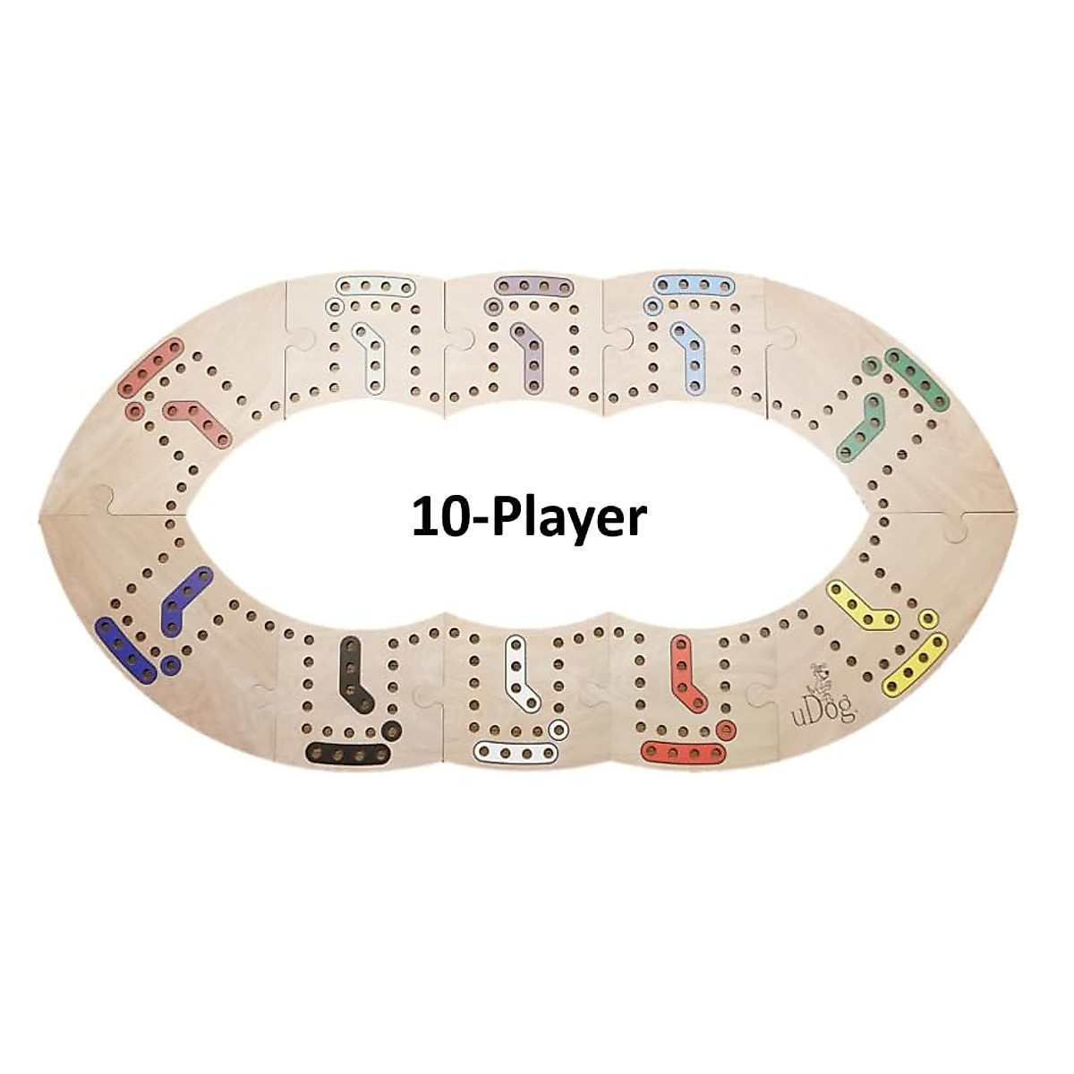 uDog Board Game | Old-Fashioned Fun for 2–12 Players | Handmade in The USA | Durable Wooden Pieces to Last a Lifetime | Family Game Night (8-Player)