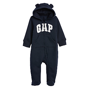 GAP unisex baby Logo Fleece One-piece One Piece, Blue Galaxy, 3-6M US
