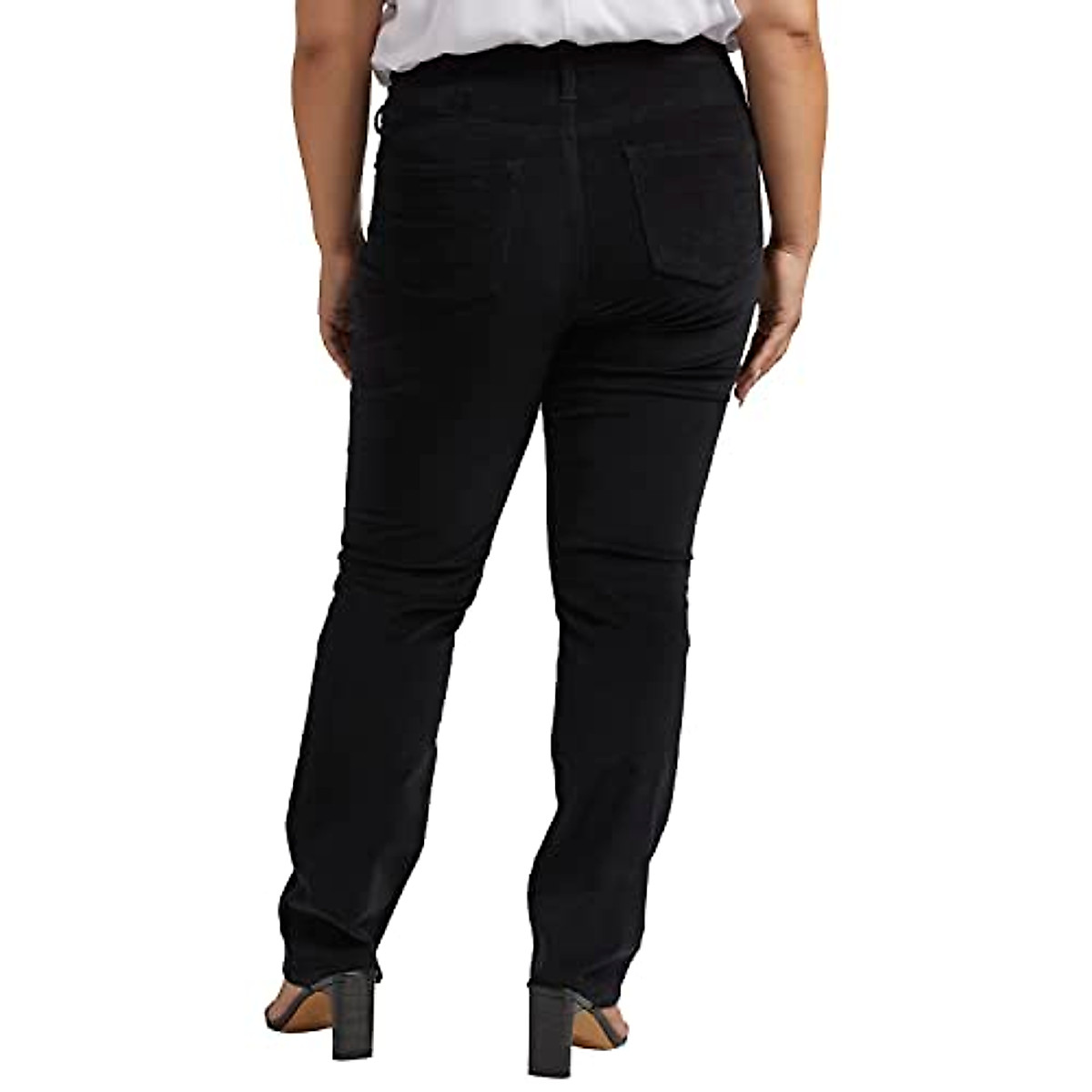 JAG Jeans Women's Plus Size Ruby Mid Rise Straight Leg Pants, Black, 14 Plus