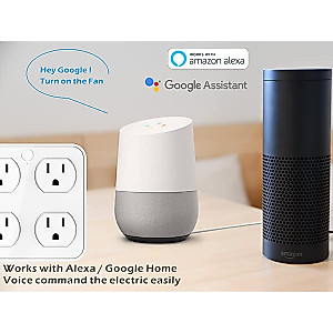 Wireless Wall Tap Smart Plug,Surge Protector, 4 Outlet Extender with 4 USB Charging Ports, Compatible with Alexa Google Assistant, no Hub Required (4 Outlets,4 USB Ports), ETL Certification