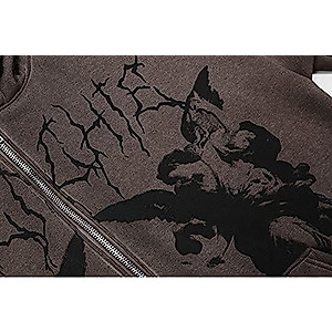 Y2k Skeleton Sweatshirt,Unisex Skeleton Zip Up Hoodie Fashion Vintage Jacket Graphics E-Girl 90s Sweatshirt (1,XXXL)